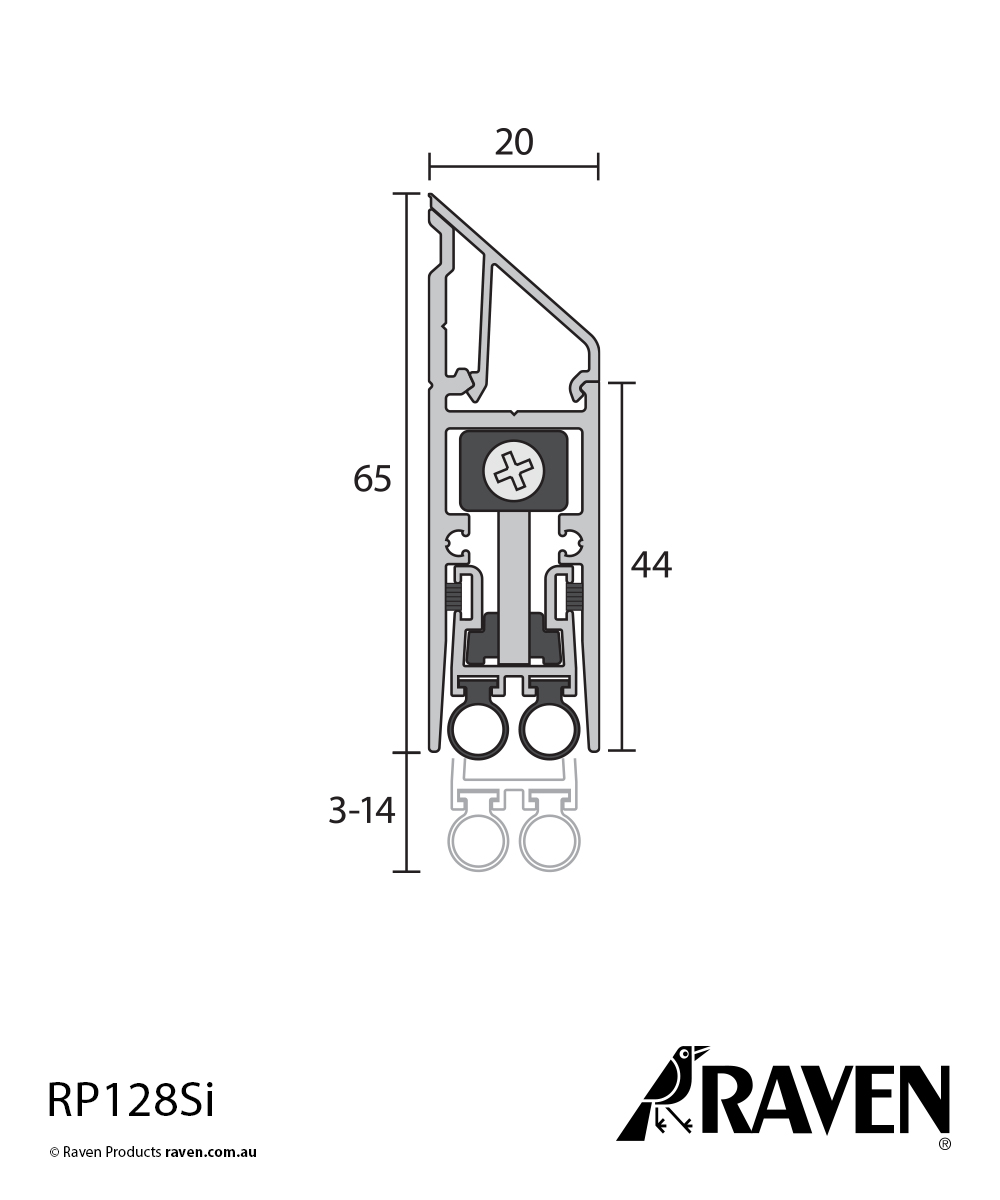 Automatic Door Bottom Seals - RP128Si